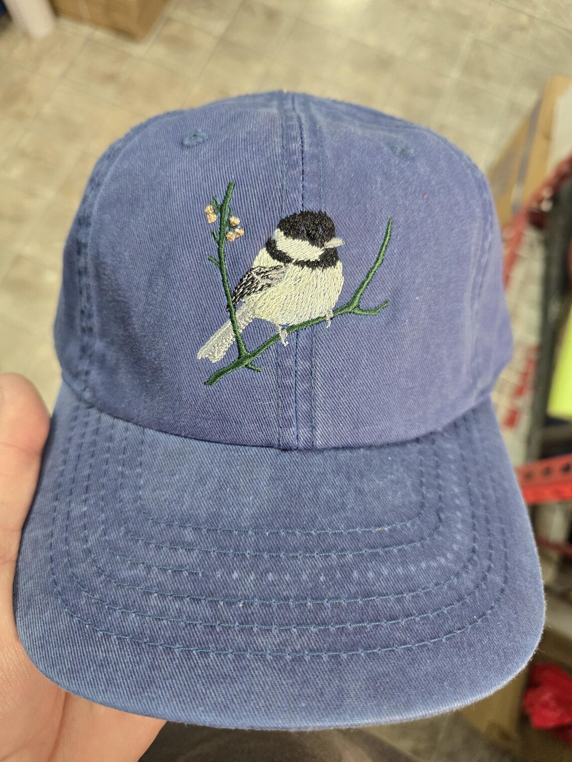 Embroidered Chickadee Hat for Bird Watching Lightweight Adjustable Cap ...