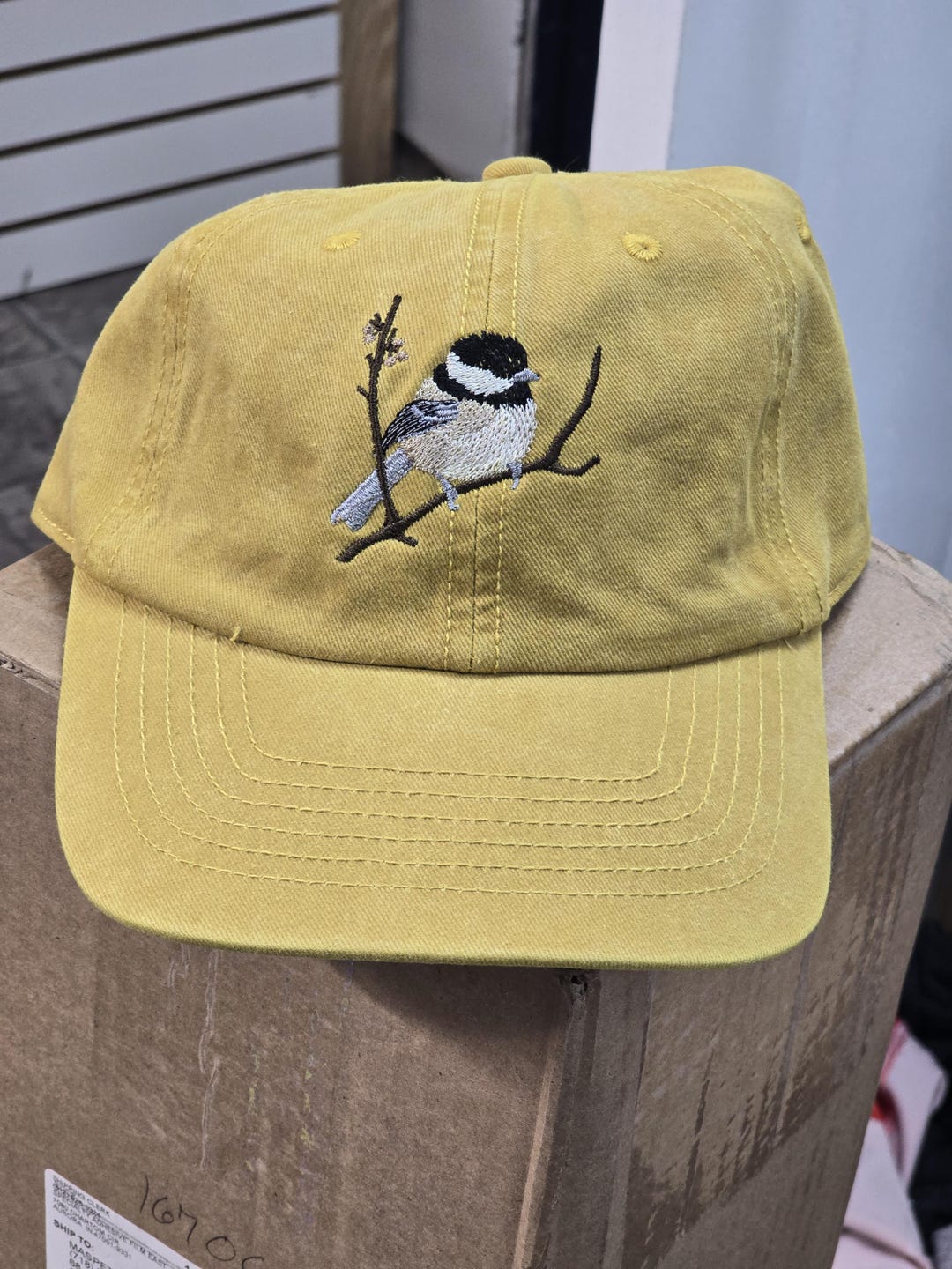 Embroidered Chickadee Hat for Bird Watching Lightweight Adjustable Cap ...