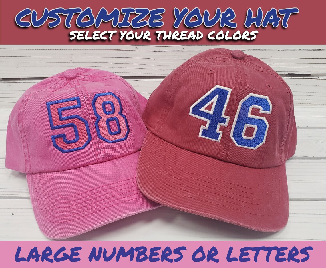 Number or Letter Hat Custom Number Hat Custom Letter Hathat - Etsy