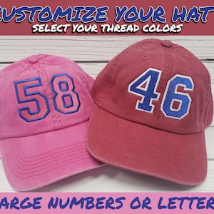 Number or Letter Hat, Custom Number Hat, Custom Letter Hat,hat With ...