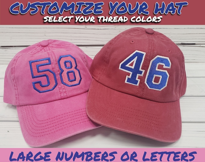 Number or Letter Hat, Custom Number Hat, Custom Letter Hat,hat With ...