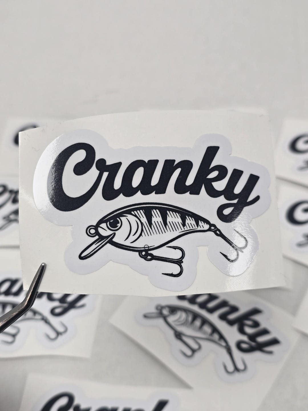Cranky Fishing Sticker – Funny Vinyl Fishing Sticker Decal for Anglers ...