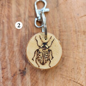 Woodburned Bug Keychains, Bug Lovers Gift, Insect Keychain, Pyrography ...