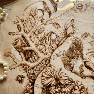 Octopus Garden Pyrography, Wood Burning of Octopus, Octopus Artwork ...