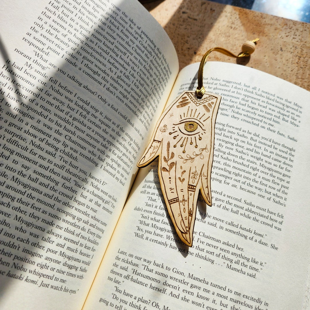 Evil Eye Hand Bookmark, Wooden Bookmark Gift, Laser Engraved Bookmark ...