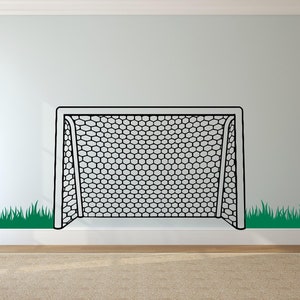 Soccer Goal With Grass Vinyl Decal, Football Wall Sticker, Soccer Goal ...