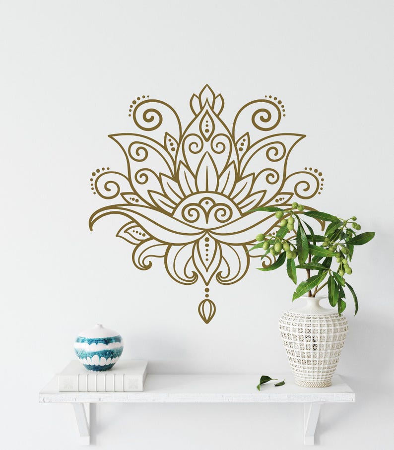 Lotus Mandala Wall Decal: Boho Home Decor Sticker LO186 - Etsy