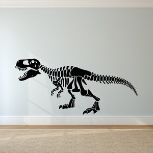 T-rex Skeleton Vinyl Wall Decal: Dinosaur Bedroom Decor LO73 - Etsy