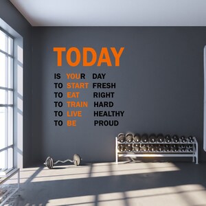 Gym Quote Vinyl Decal, Motivational , Inspirational Quote Decal, Gym ...