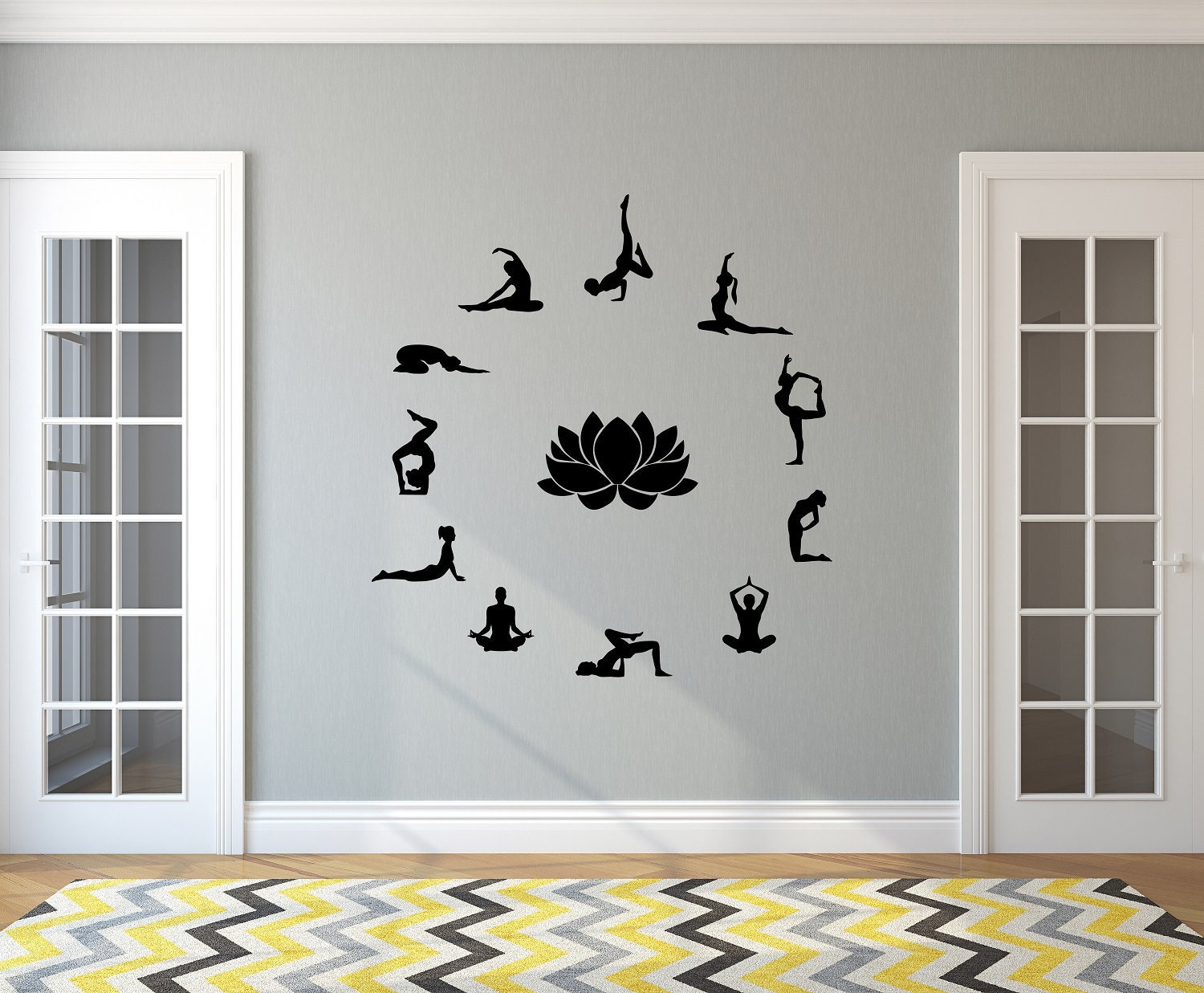 Yoga Vinyl Wall Decal, Yoga Studio Sign Wall Decor, Namaste, Lotus ...