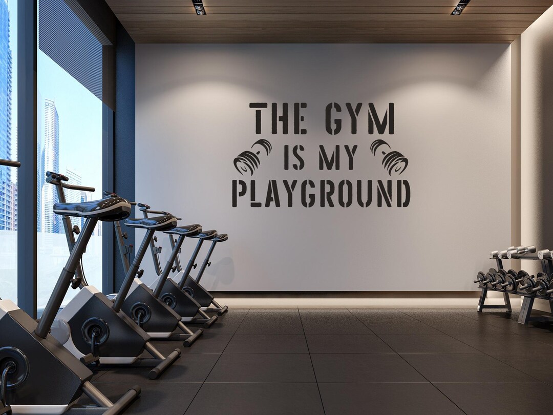 Gym Wall Decal, Sports Quotes Wall Decals, Gym Wall Decor, Workout ...