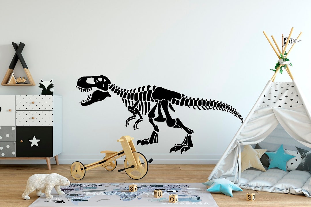 T-rex Dinosaur Skeleton Wall Decal, Dinosaur Vinyl Sticker ...