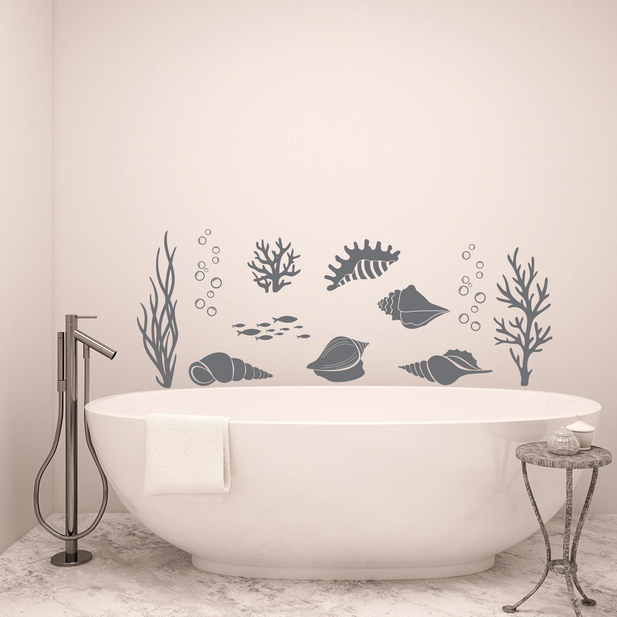 Seashells Wall Decal, Sea Life Vinyl Decals, Nautical Wall Decal, Sea ...