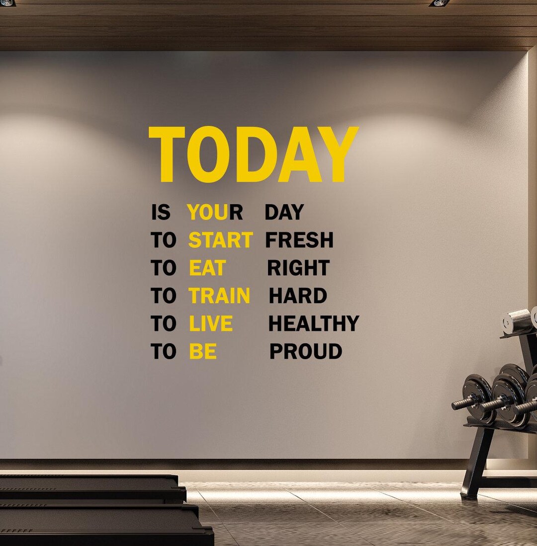 Gym Quote Vinyl Decal, Motivational , Inspirational Quote Decal, Gym ...