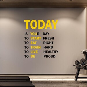 Gym Quote Vinyl Decal, Motivational , Inspirational Quote Decal, Gym ...