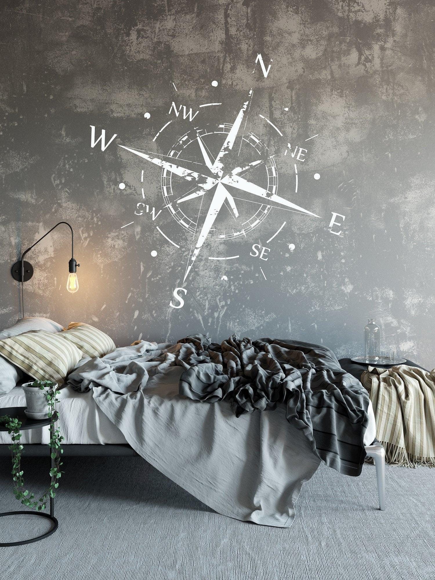 Vintage Nautical Compass Wall Decal: Marine Windrose Decor LO48 - Etsy