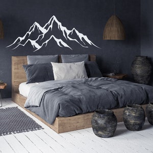 Mountains Wall Decal, Mountains Vinyl Wall Stickers Mountain Range Wall ...