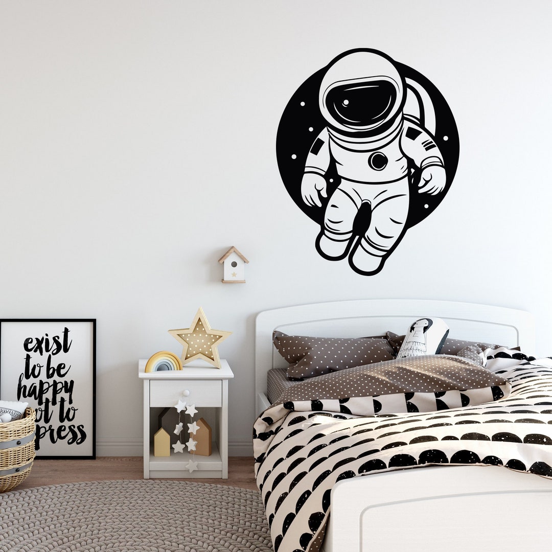Astronaut Wall Decal, Spaceman Vinyl Decal, Spacesuit Decor, Astronaut ...
