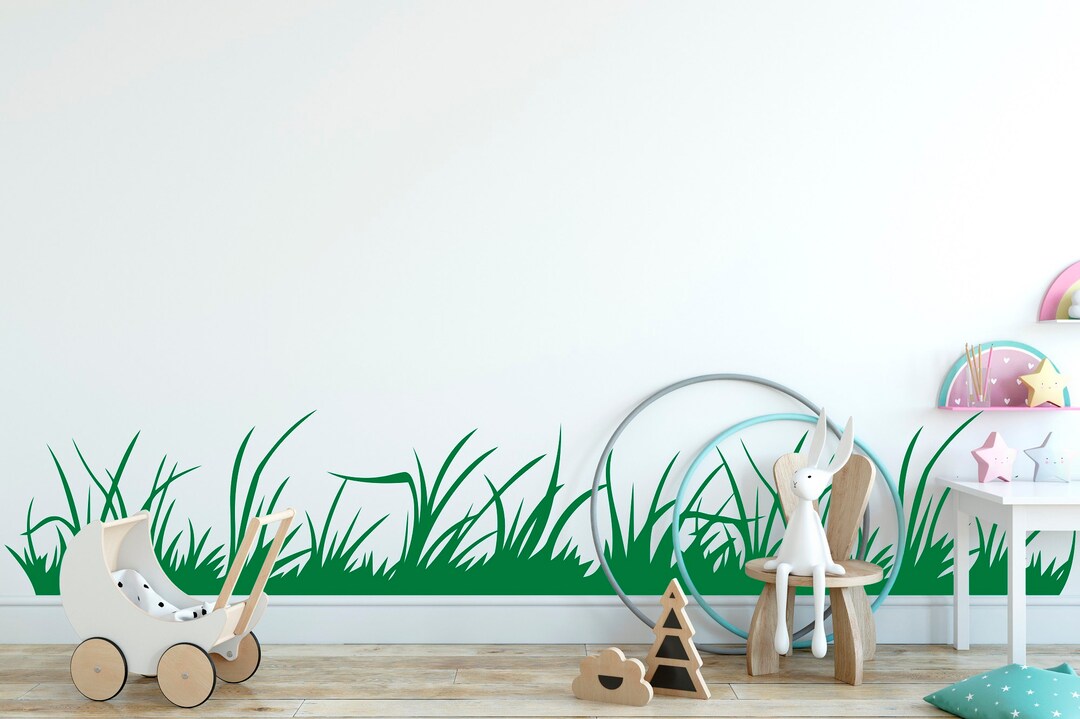 Grass Wall Decal, Blades of Grass, Grass Border Decal, Interior Decor ...