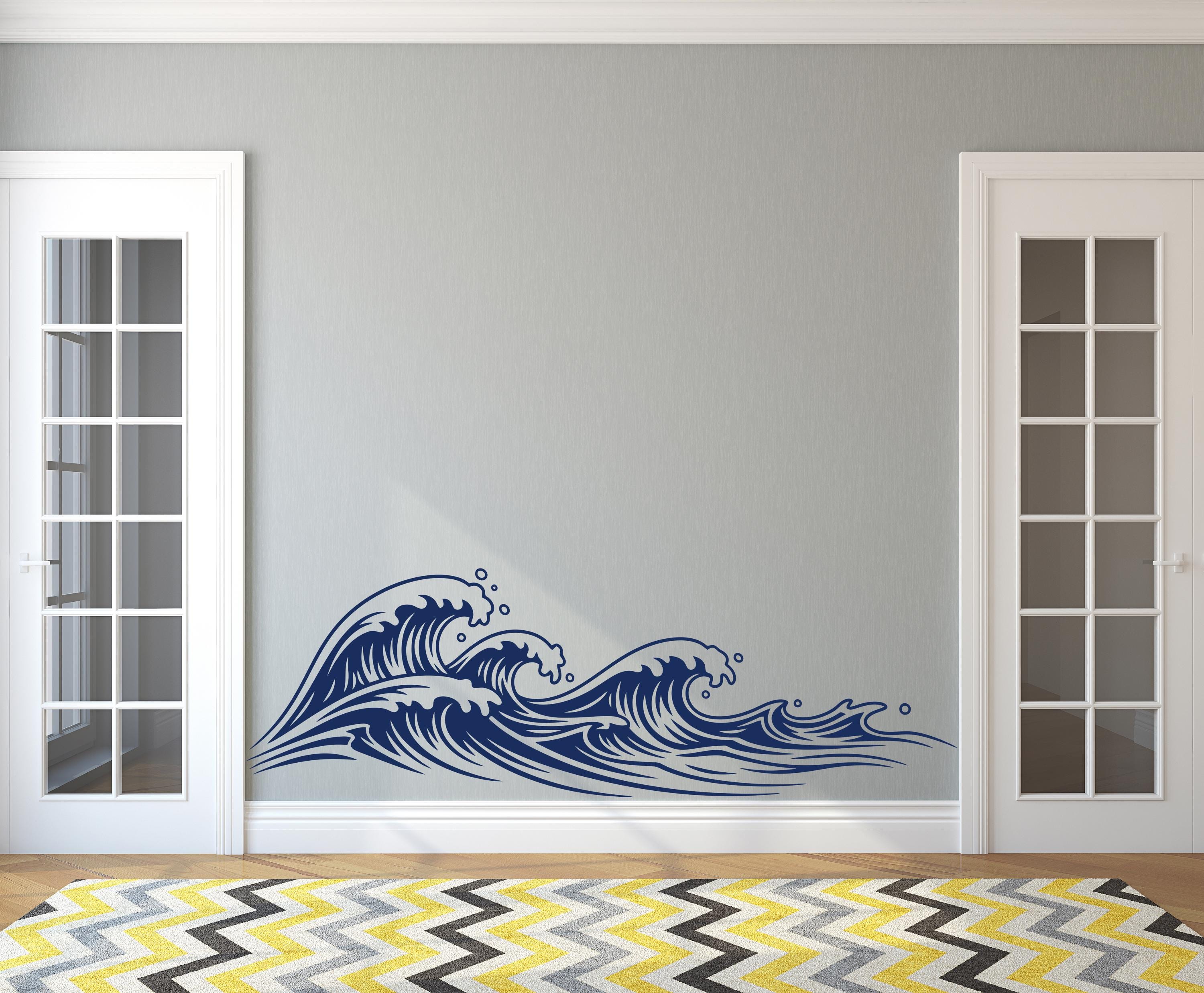 Ocean Waves Wall Decal: Sea Waves Sticker Bathroom Decor LO220 - Etsy