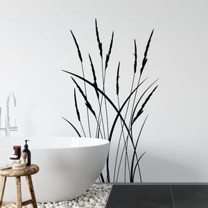 Long Grass Decal, Grass Blades Decal, Grass Wall Sticker, Reeds Wall ...