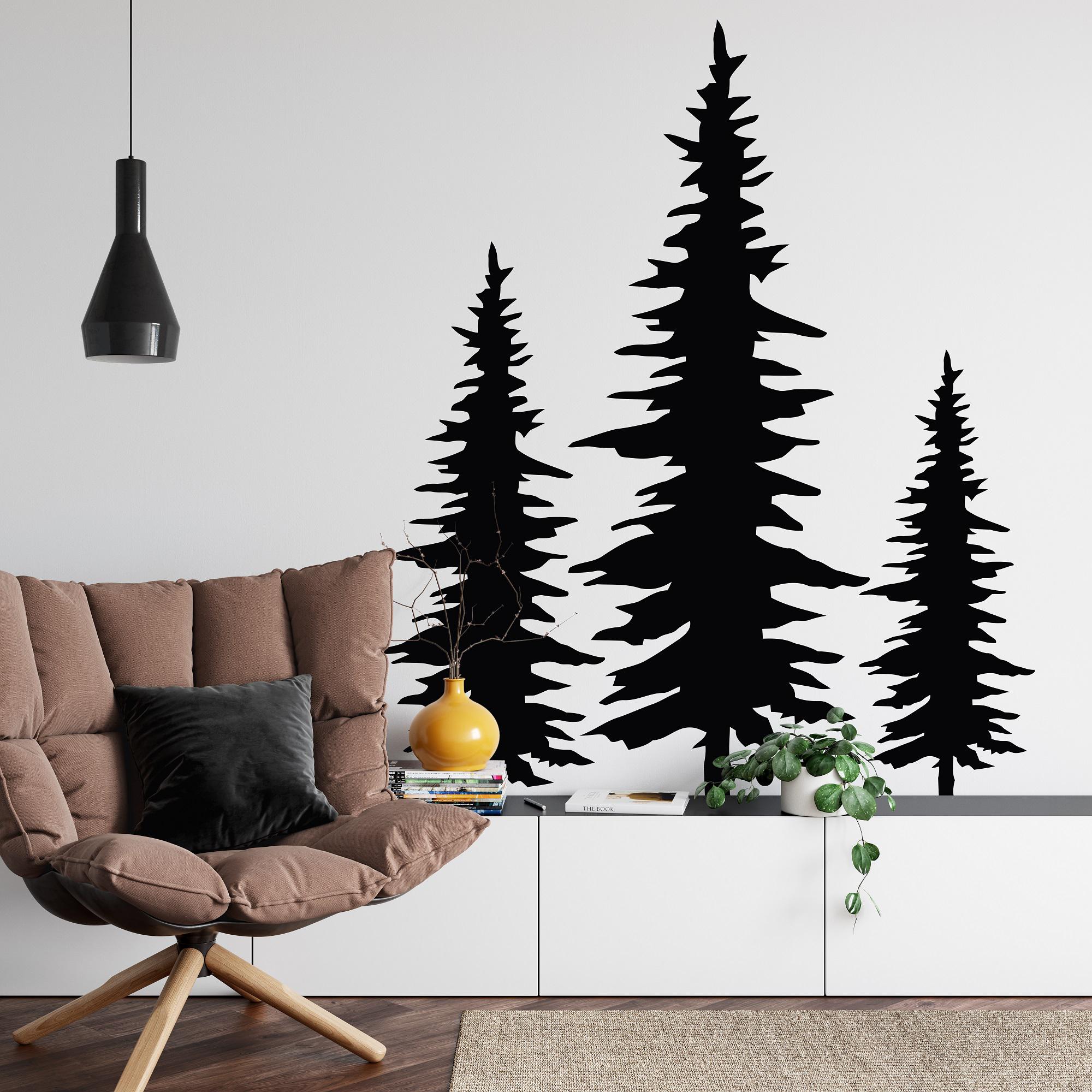 Pine Tree Forest Vinyl Wall Decal: Woodland Nursery Decor LO155 - Etsy