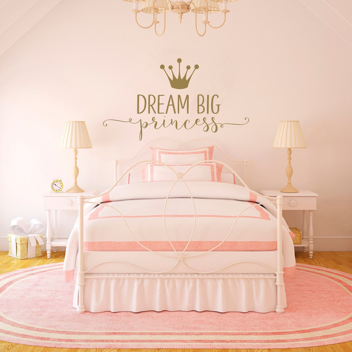 Dream Big Princess Wall Decal Baby Girl Nursery, Princess Room Decor ...