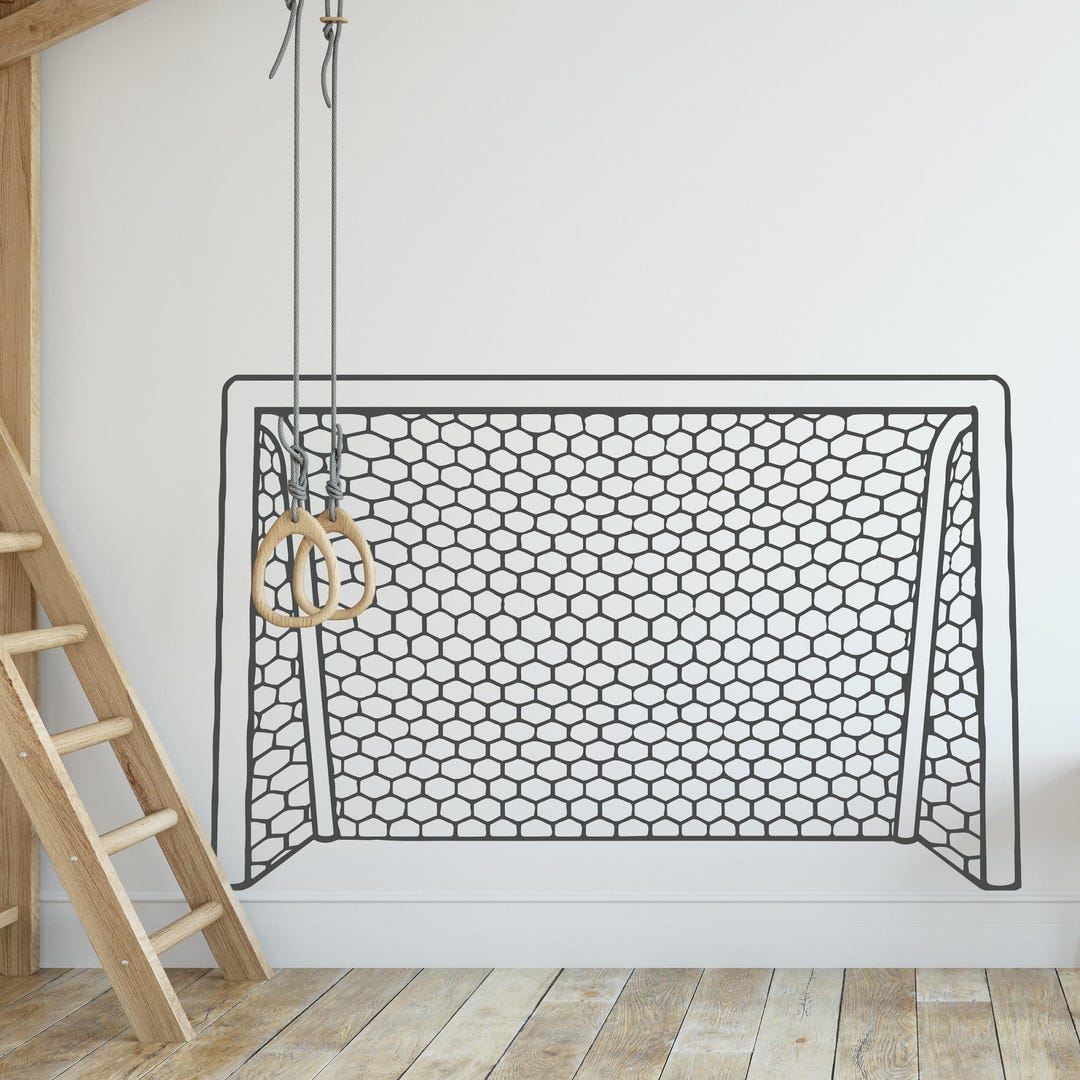Soccer Goal Wall Decal, Football Goal Net Decal Vinyl Sticker, Sports ...