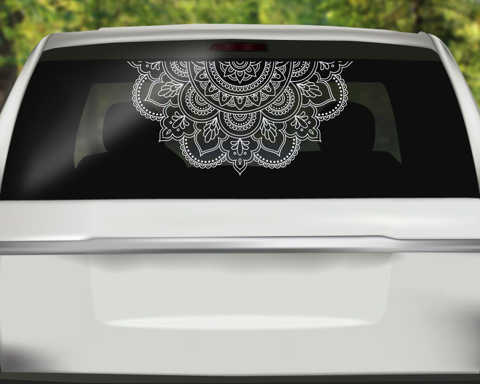 Mandala Car Decal, Half Mandala, Car Sticker Window Mandala Boho Decor ...
