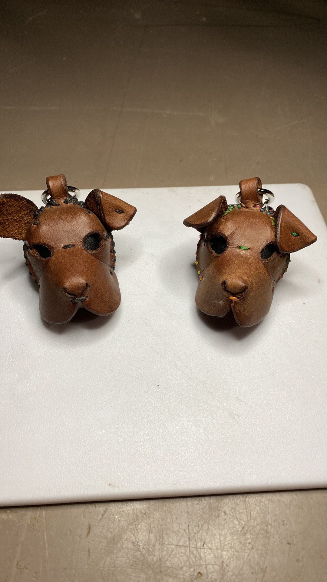 Puppy Leather Keychain, Leather Dog Keychain, Antistress Toy, Dog ...