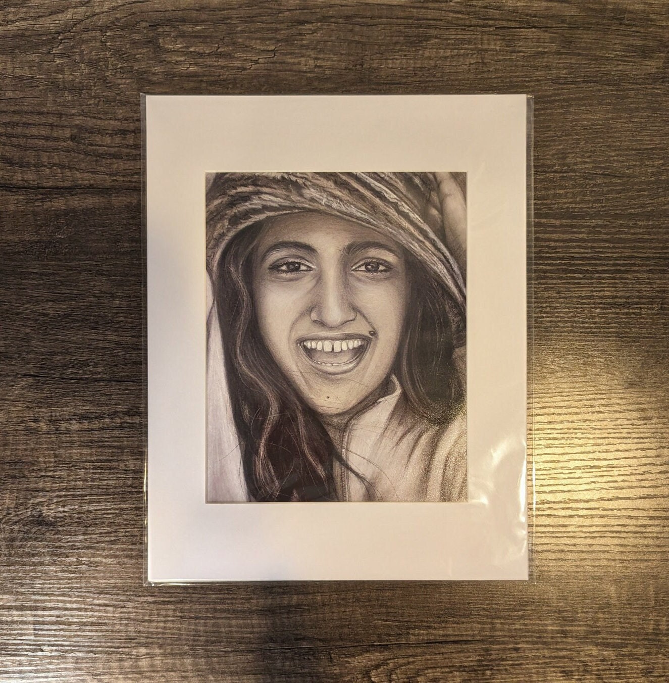 Joy Charcoal Drawing Fine Art Print, 8x10 Frame-ready Woman Portrait ...