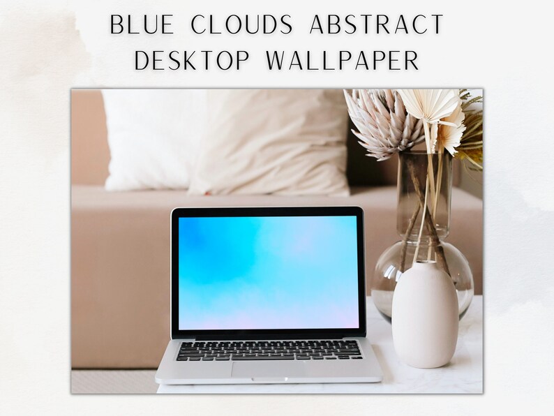 Blue Abstract Desktop Wallpaper, Minimalistic Laptop Screensaver, Light ...