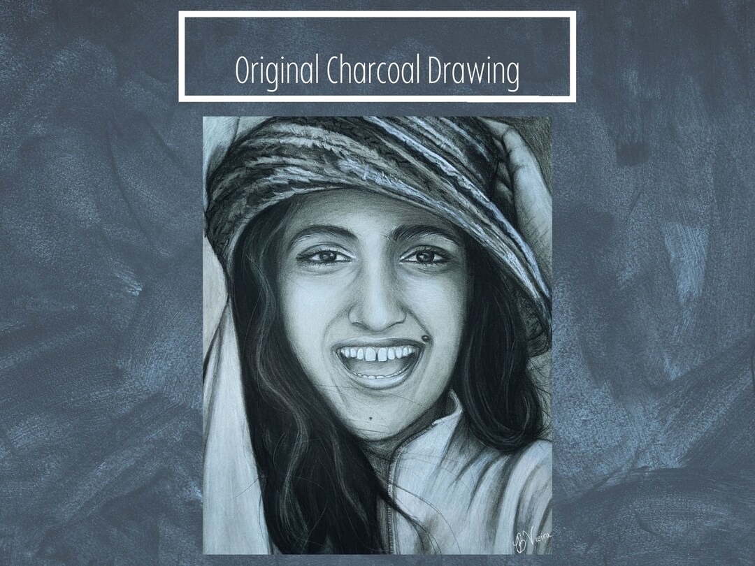 Unique Charcoal Portrait Drawing High Quality 11 X 14 Wall Art for a ...