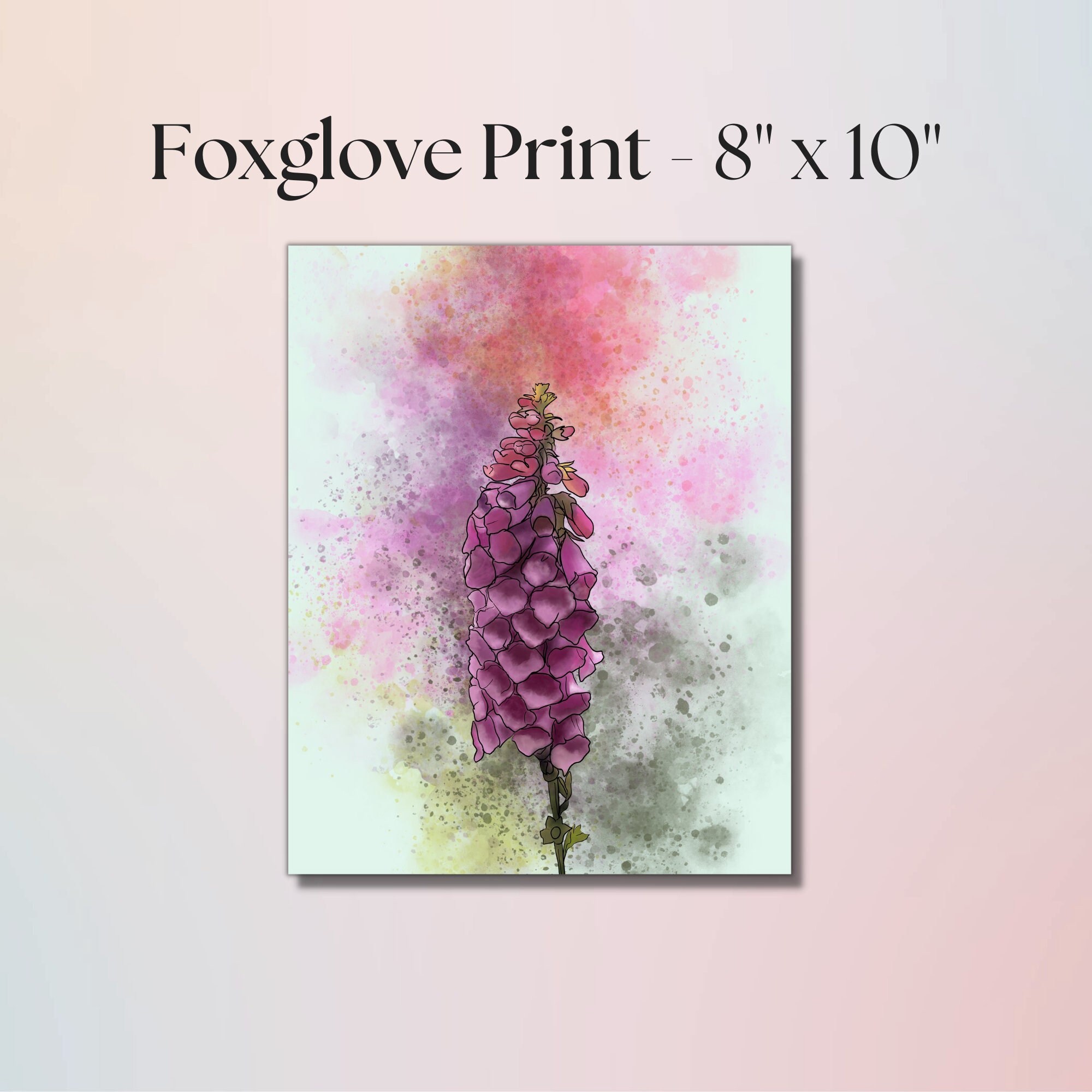 Foxglove Painting 8x10 Watercolor Print Gift for Nature Lovers, Perfect ...