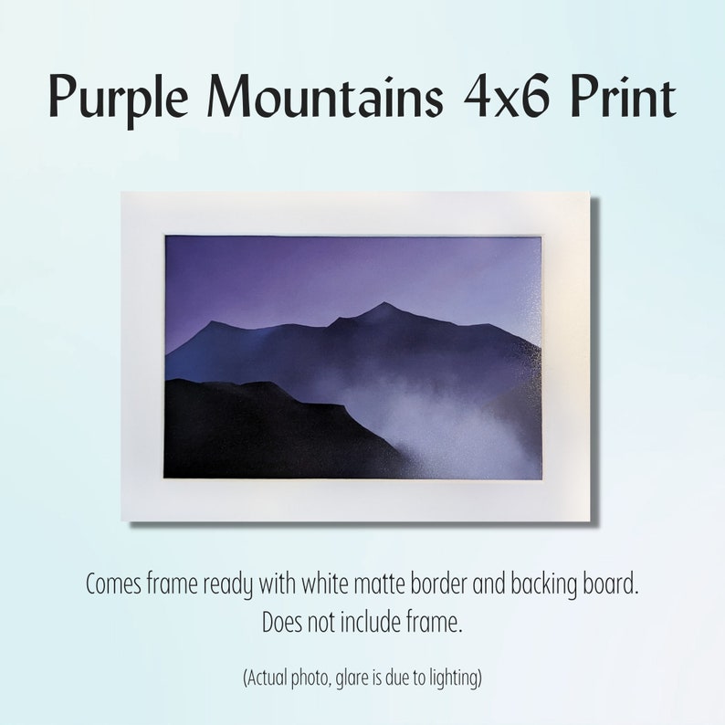 Abstract Mountain Painting 8x10 Print, Purple Landscape Wall Art, Colorful Nature Decor ...