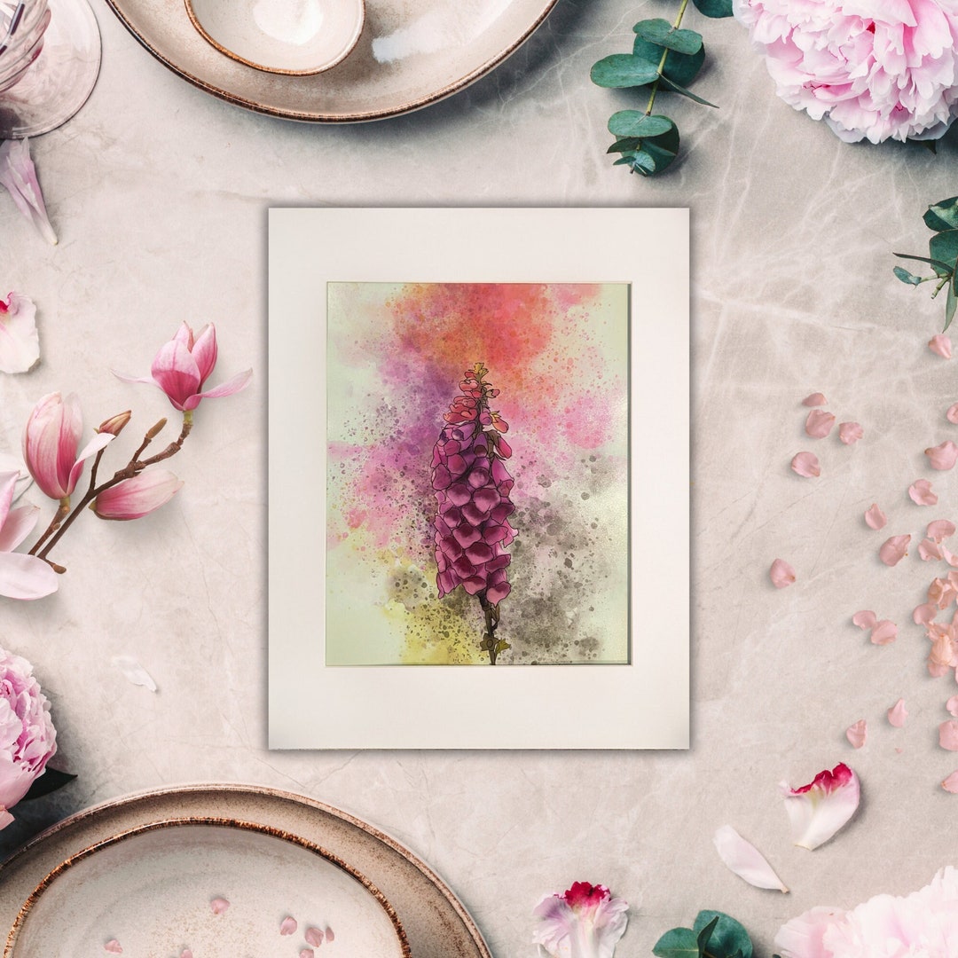 Foxglove Painting - 8x10 Watercolor Print - Gift for Nature Lovers ...