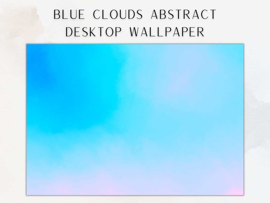 Blue Abstract Desktop Wallpaper, Minimalistic Laptop Screensaver, Light Blue Cloudy Computer ...