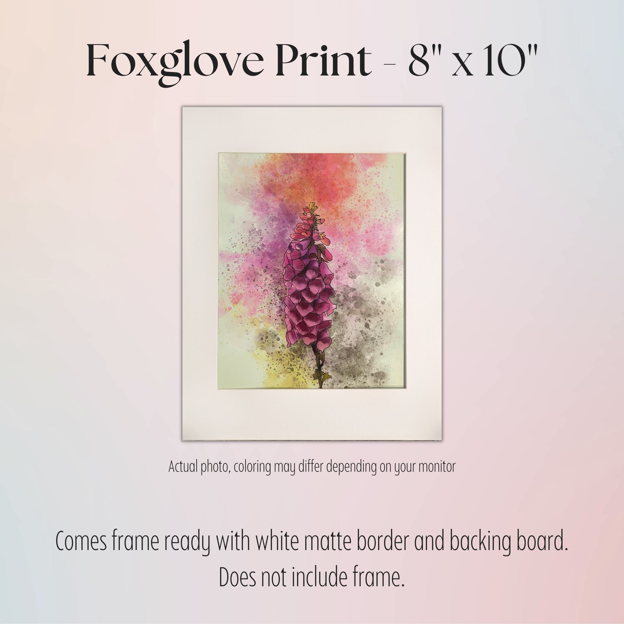 Foxglove Painting 8x10 Watercolor Print Gift for Nature Lovers, Perfect ...