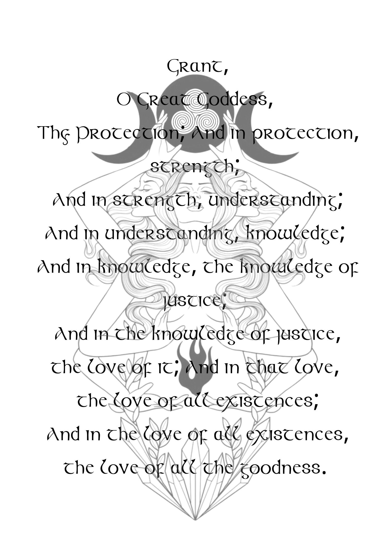 Triple Goddess, Triple Goddess Prayer, Poster With Hangers - Etsy