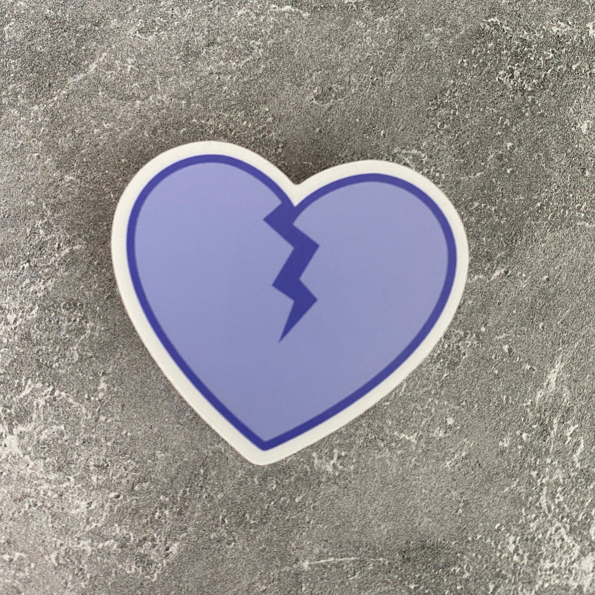 Broken Heart Vinyl Sticker, Purple Decal, Gift for Fun, Heartbreak ...