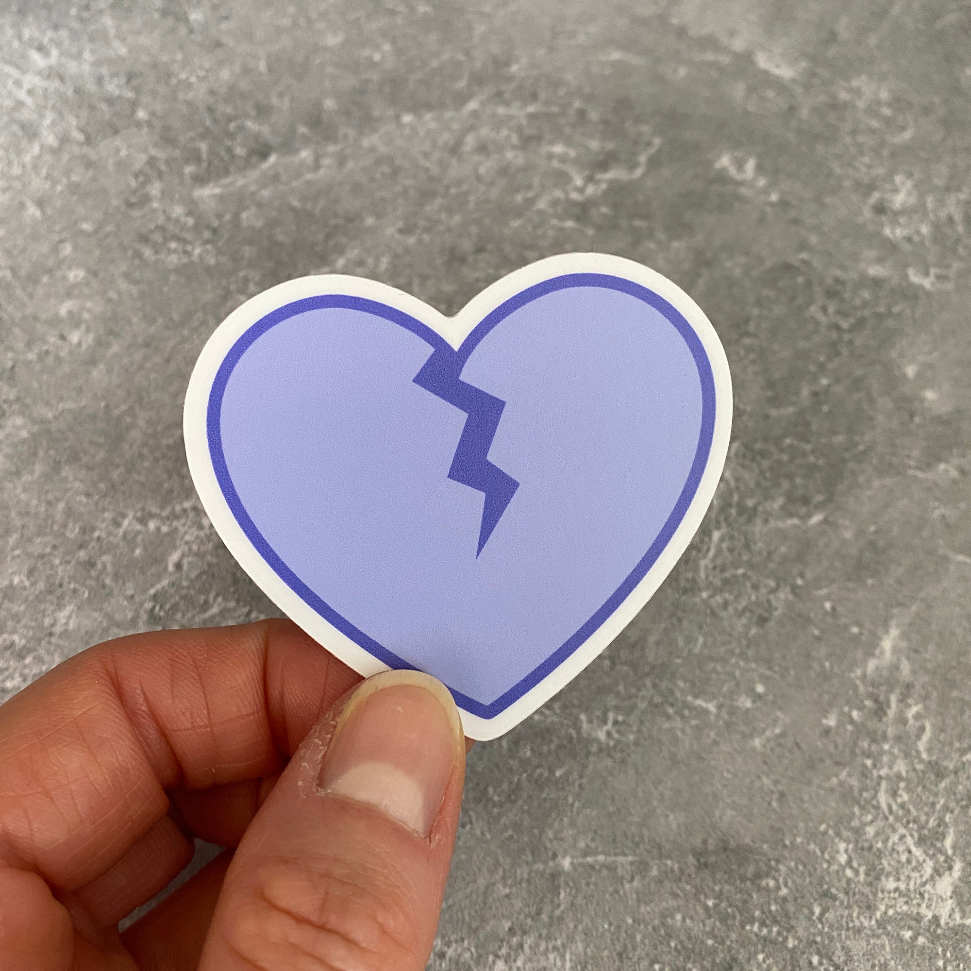 Broken Heart Vinyl Sticker, Purple Decal, Gift for Fun, Heartbreak ...
