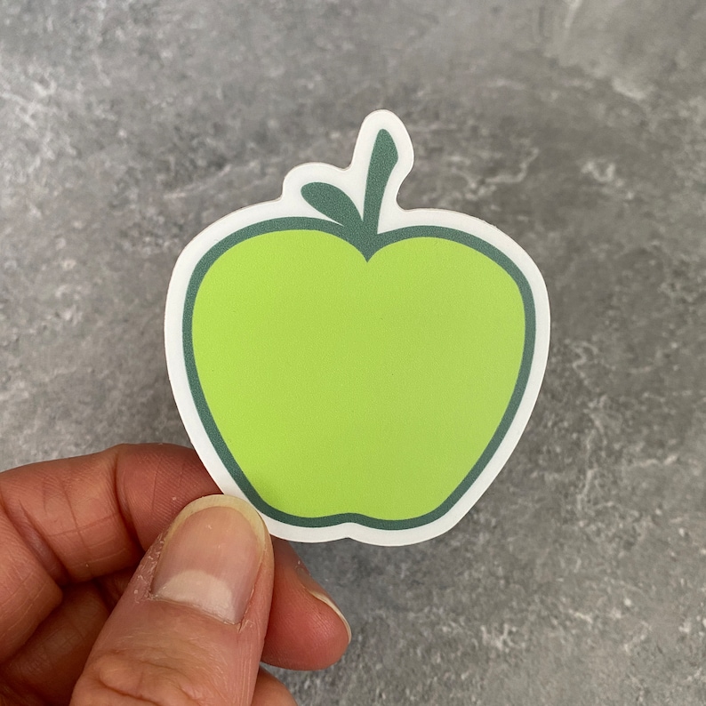 Green Apple Vinyl Sticker, Gift for Fun, Back to School, Teacher ...