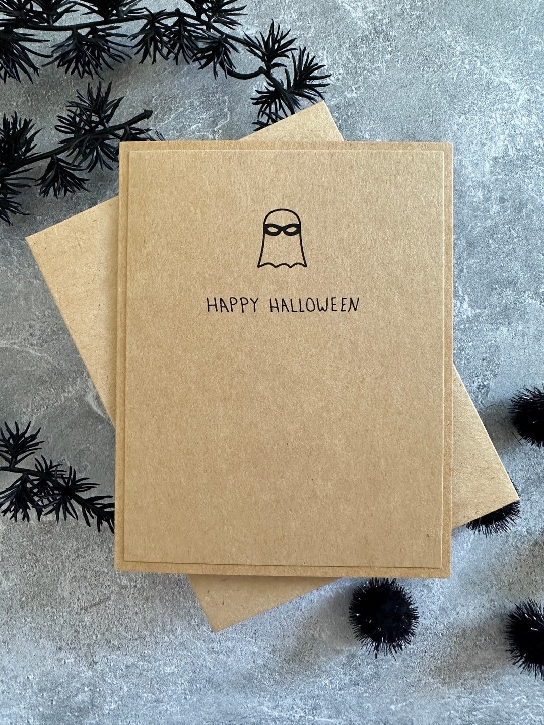 Handmade Ghost Burglar Halloween Card: Minimalist Foil Design - Etsy
