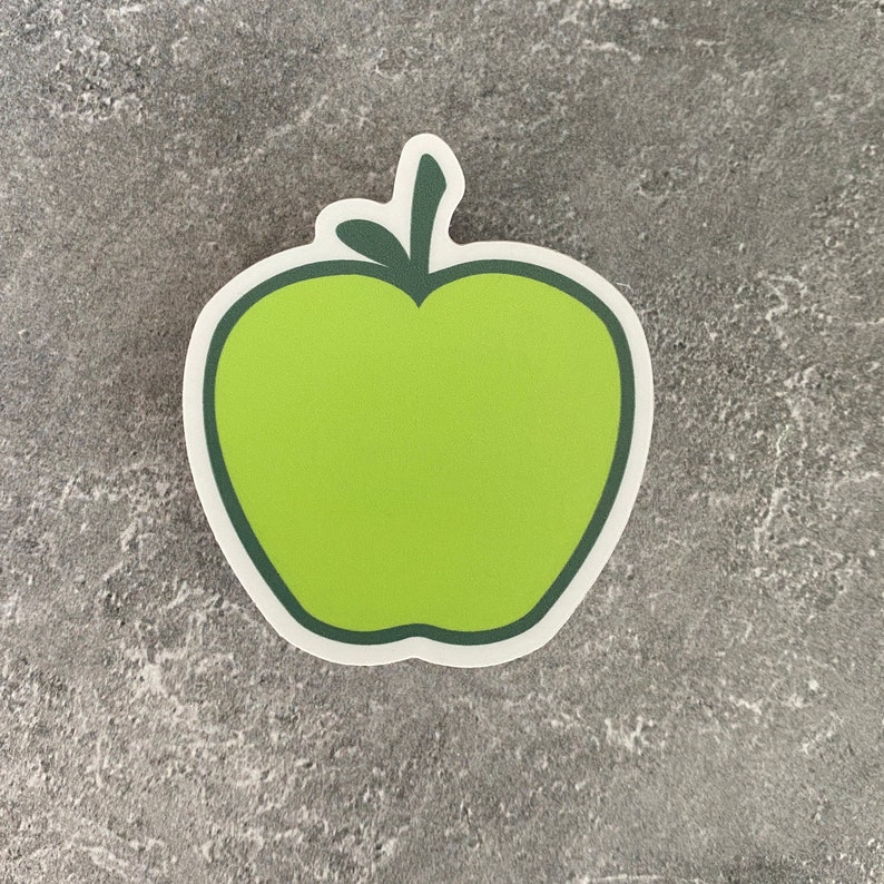 Green Apple Vinyl Sticker, Gift for Fun, Back to School, Teacher ...