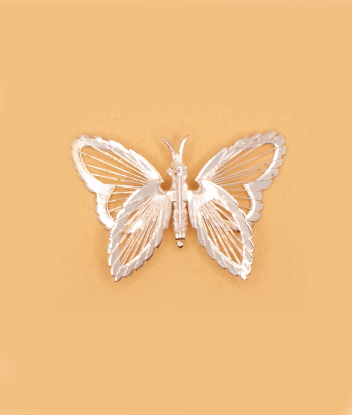 Monet Menagerie Spinneret Wire Butterfly Silver Tone - Etsy