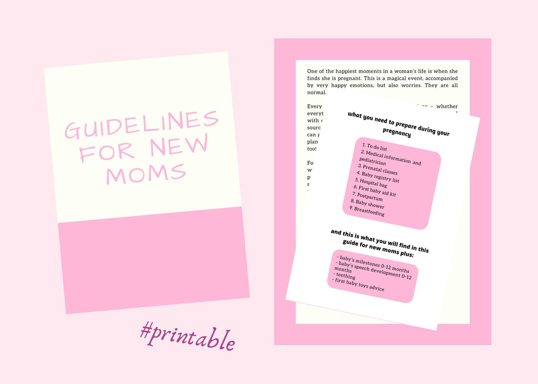 Guide for New Moms, Preparation for the Baby, Printable, Guide for ...