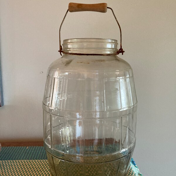 Glass Barrel Jar - Etsy