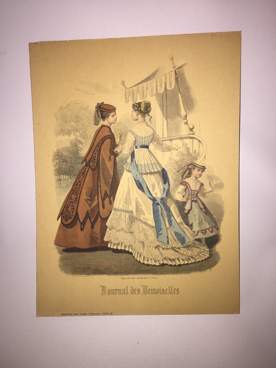 Lithograph of French 1800’s Fashion - Etsy