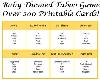 Baby Taboo Game (pink), Printable Baby Shower Game, Digital, Instant ...