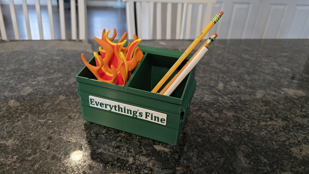 Dumpster Fire Pen/pencil Holder - Etsy